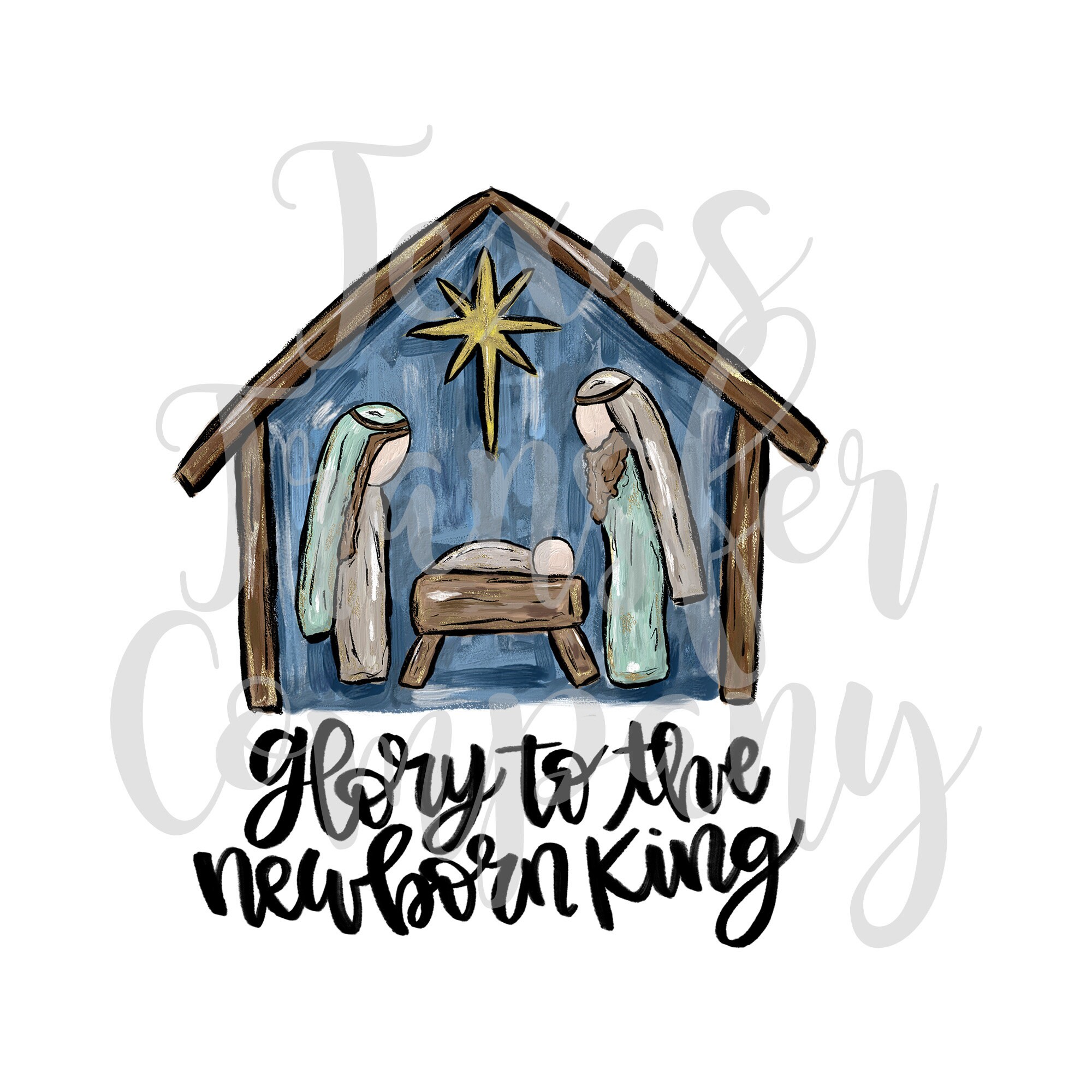 Glory to the Newborn King Nativity Scene Sublimation - Etsy