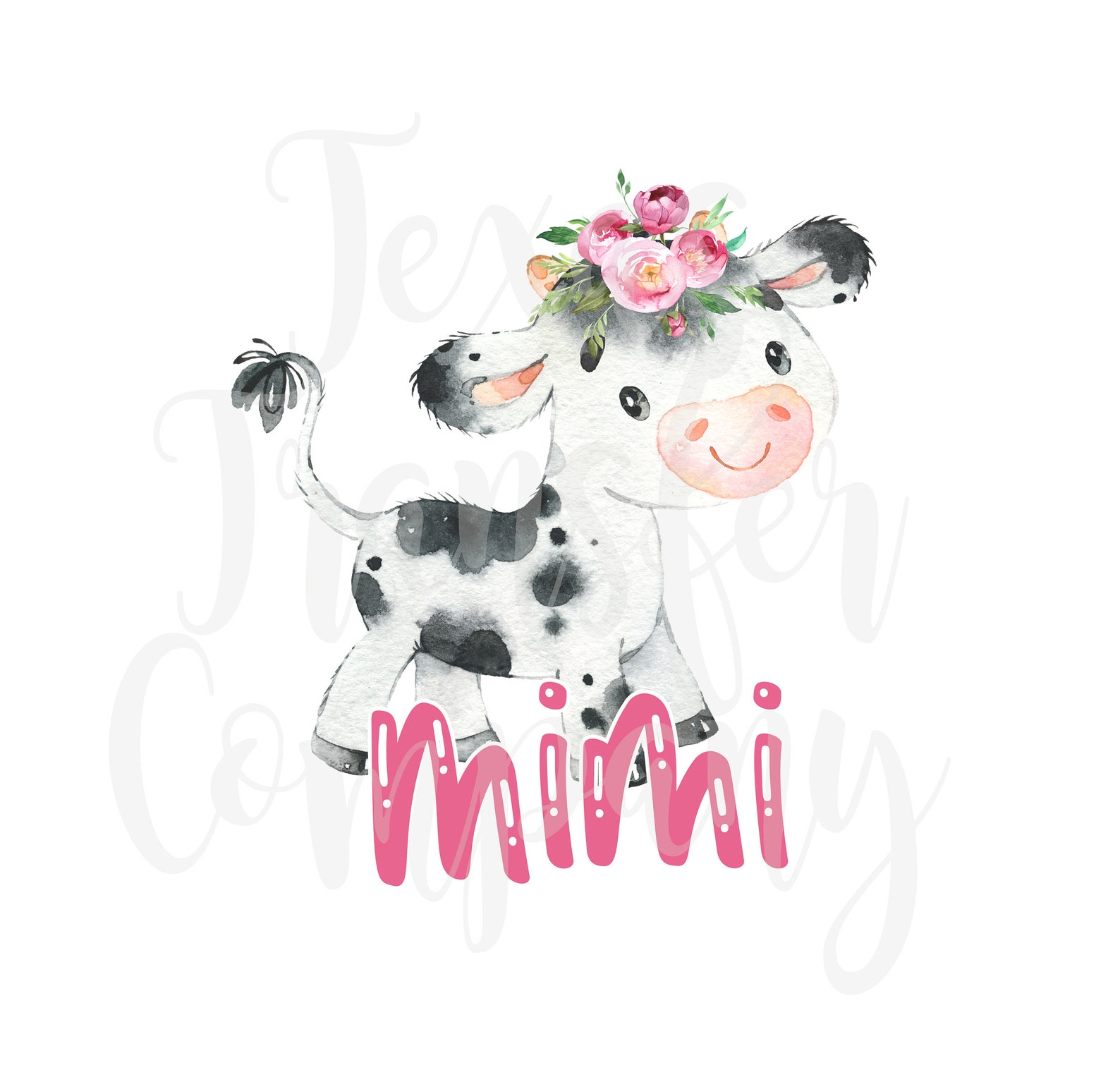 Mimi Cow Digital Download Cow Birthday Png Sublimation File | Etsy