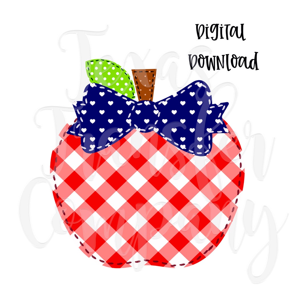 Apple Digital Download, Back to School Digital Design, Back to School ...