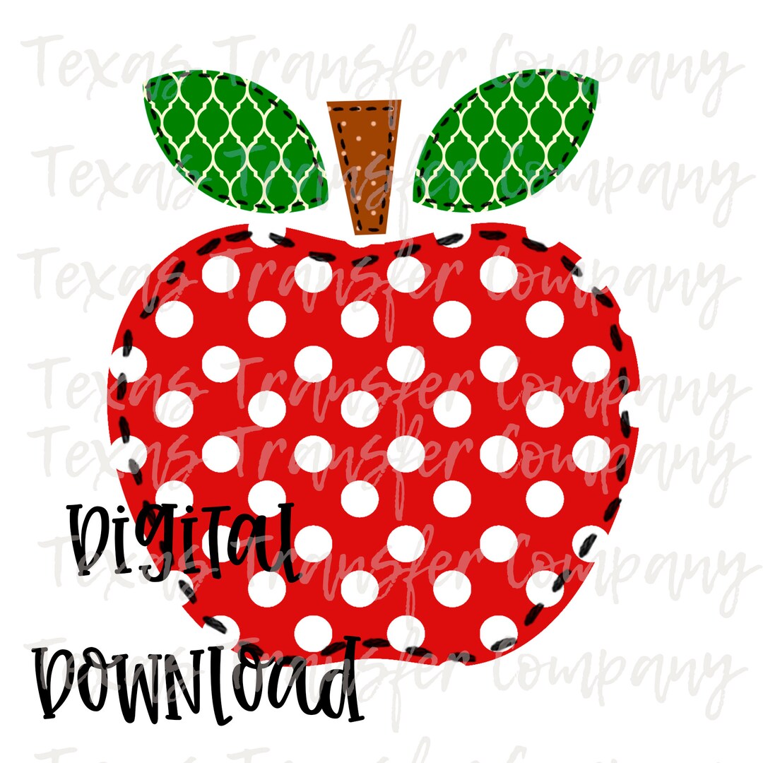 Apple Digital Download, Back to School Digital Design, Back to School ...