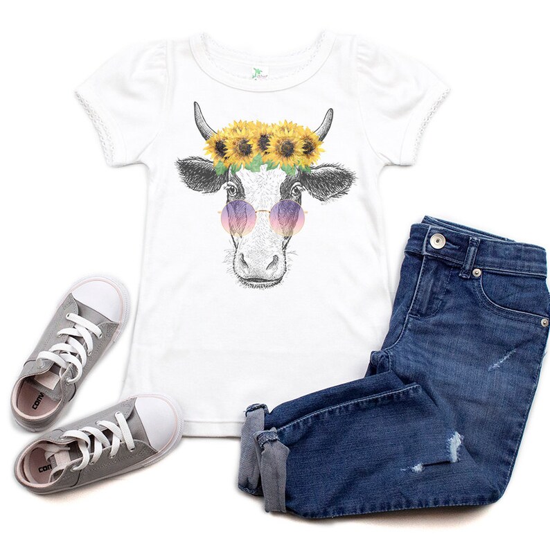 Cow Sublimation Transfer Print Cow With Sunglasses Boho Cow - Etsy