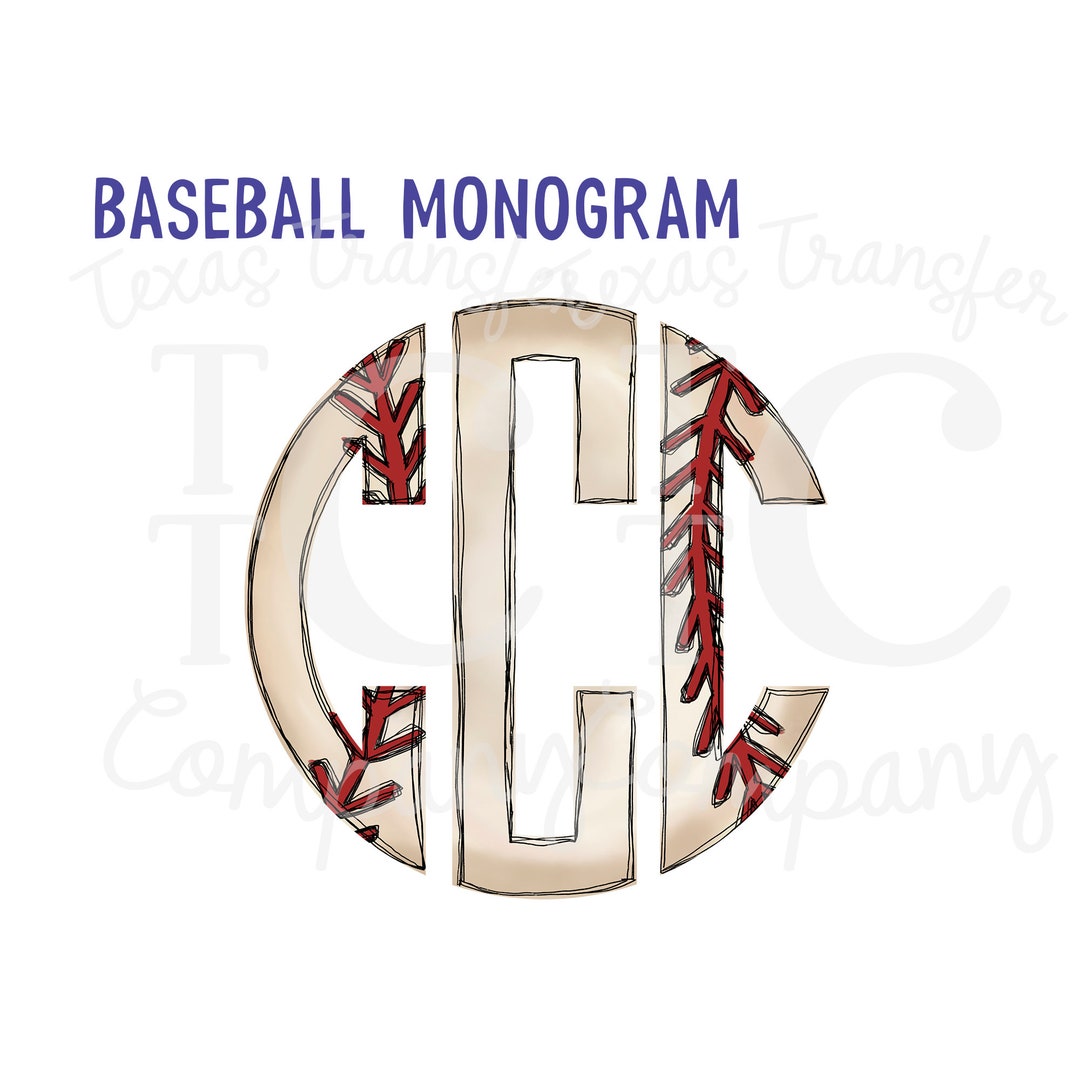 Baseball Monogram Transfer Ready to Press, Cotton T-shirt Transfer ...