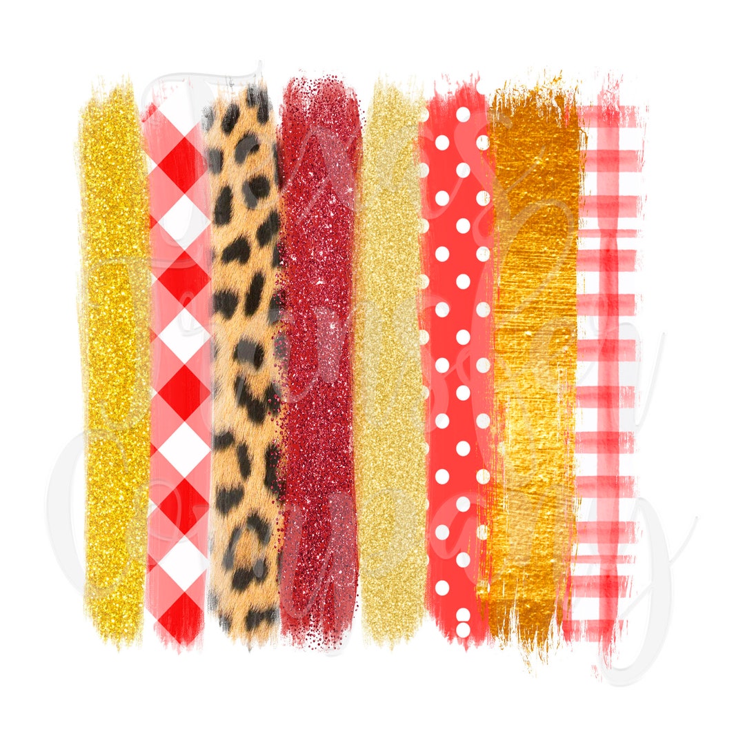Red and Gold Brush Strokes Digital Download, Sublimation Digital File ...