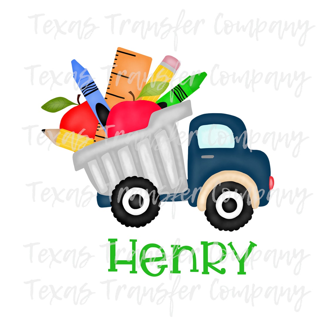 Back to School Dumptruck Sublimation Heat Transfer Ready to - Etsy