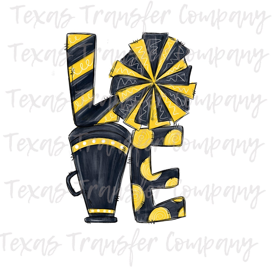 Cheer Black and Yellow Sublimation Transfer, Cotton Tshirt Transfer ...