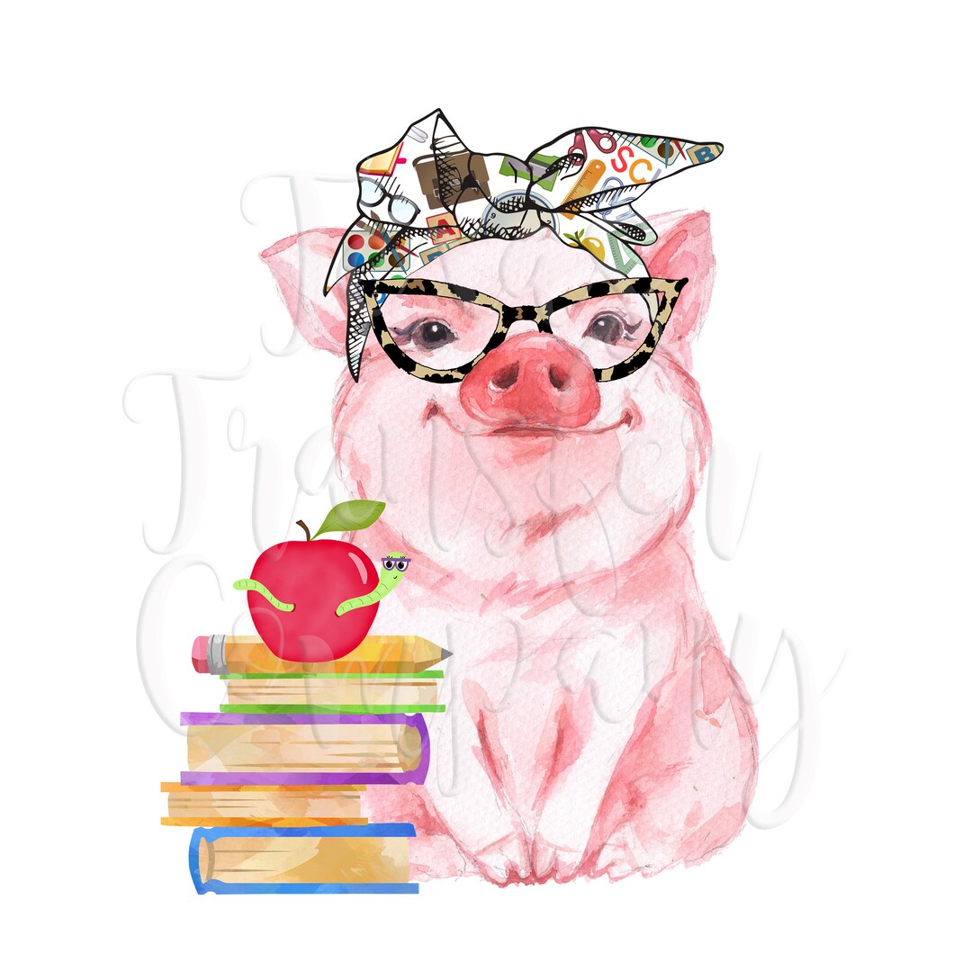 Teacher Pig Digital File / Digital PNG / School Pig Png Sublimation ...