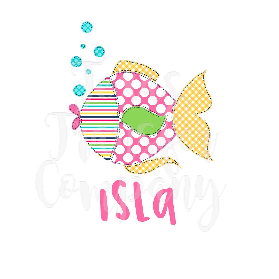Girls Patchwork Fish Tshirt Transfer, Cotton Tshirt Heat Transfer ...