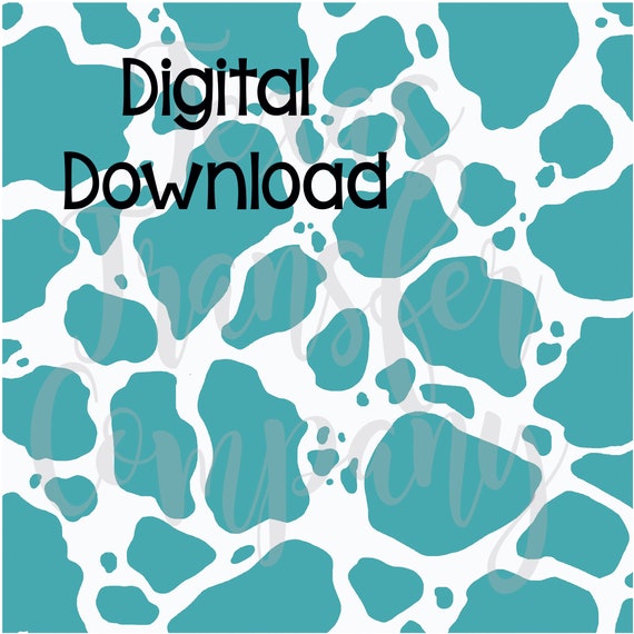 Turquoise Cow Print Digital Download Cow Print Png - Etsy