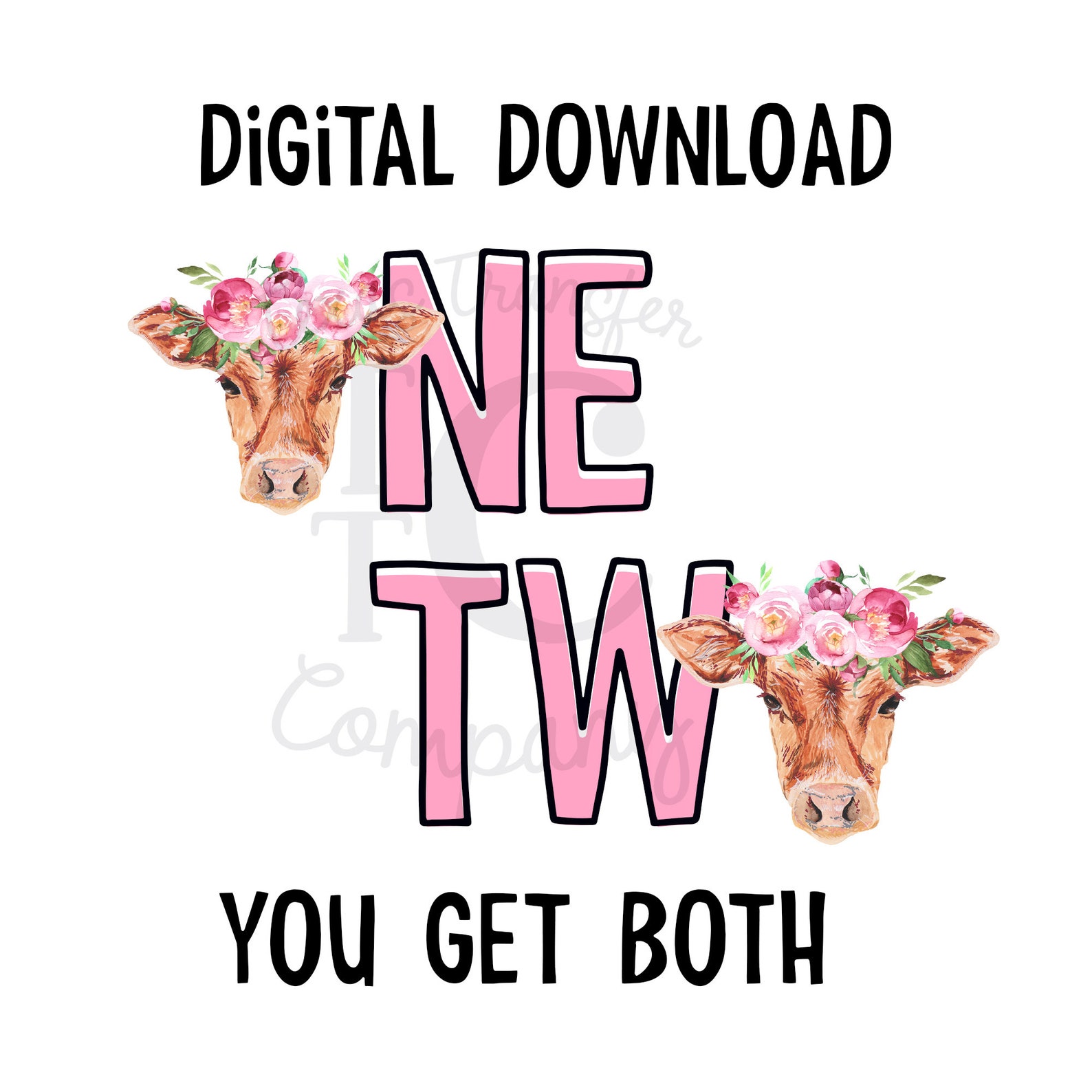 Cow First Birthday Digital Download, One Cow Birthday Png, Sublimation ...