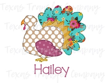 Girls Patchwork Turkey Sublimation Heat Transfer Cotton | Etsy