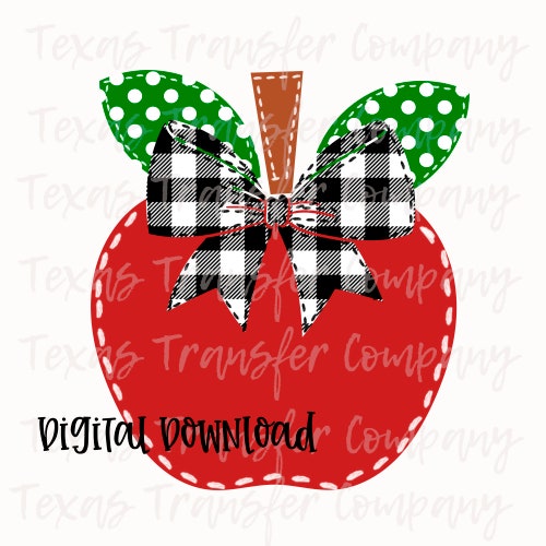 Apple Digital Download Back to School Digital Design Back to | Etsy