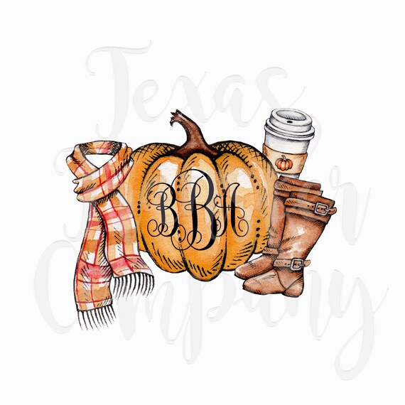 Fall Women's Vine Monogram Sublimation Heat Transfer | Etsy