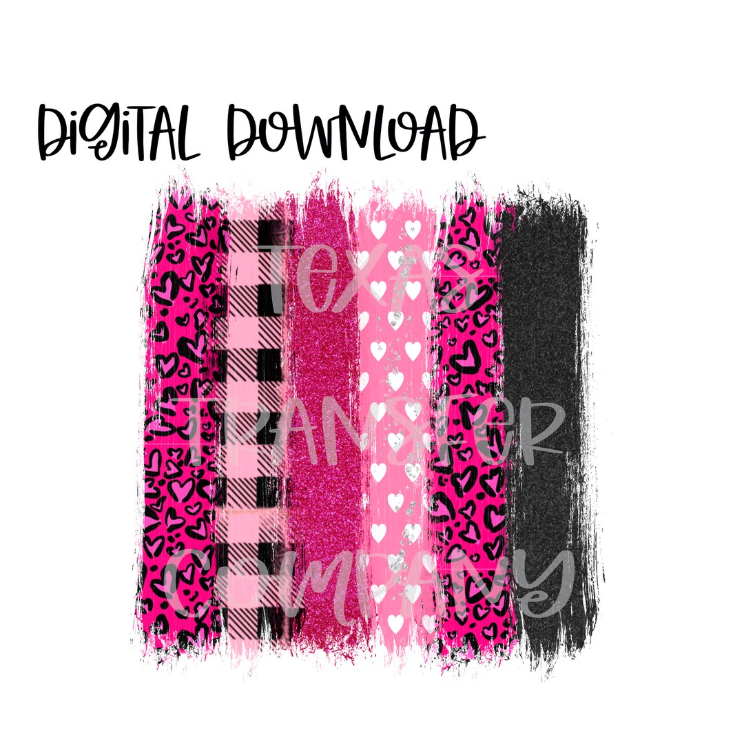 Valentines Brush Strokes Digital Download, Sublimation Digital File ...