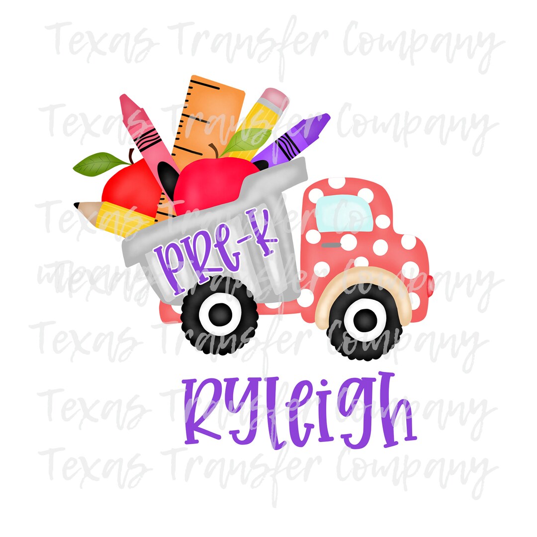 Back to School Pre-k Girls Sublimation Heat Transfer, Ready to Press ...