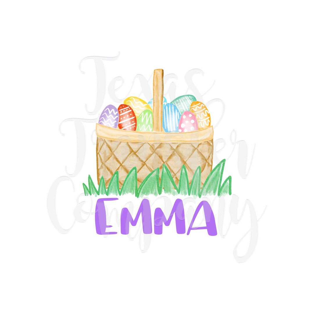 Easter Basket Sublimation Transfer Print, Girls Easter T-shirt Transfer ...