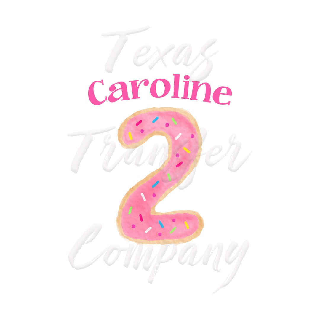 Donut Birthday Sublimation Transfer, Cotton Transfer, Donut Number, Two ...