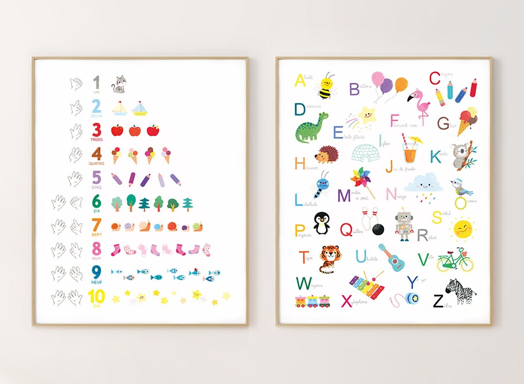ABC + Numbers - Educational Posters 30x40cm - Etsy