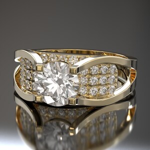 Round Cut Moissanite Men's Ring, Solid Gold Ring for Men, Certified Lab ...