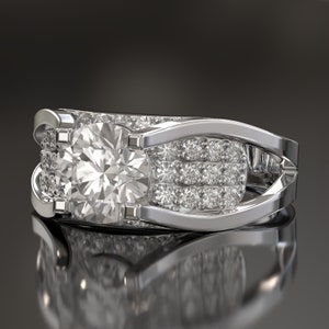 Round Cut Moissanite Men's Ring, Solid Gold Ring for Men, Certified Lab ...