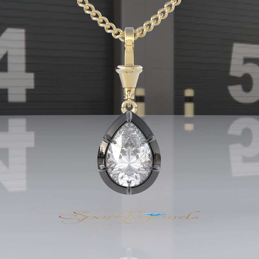Georgian Style Cut Down Collet Set Diamond Pendant, Solid Gold ...