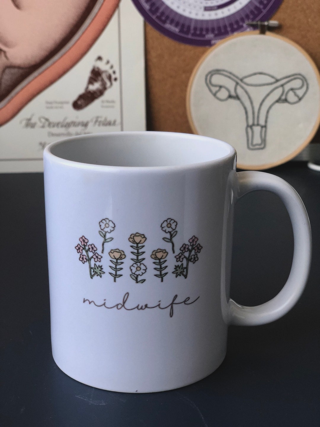 Midwife Flower Mug Coffee Tea - Etsy Sweden