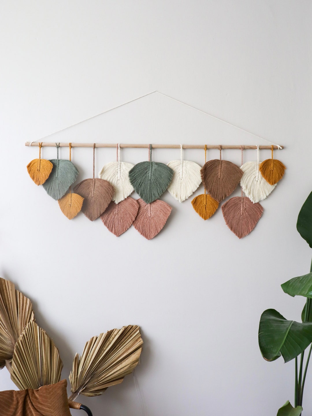 Large Boho Macrame Wall Hanging Wood Stick, Home Decor for a Rustic ...