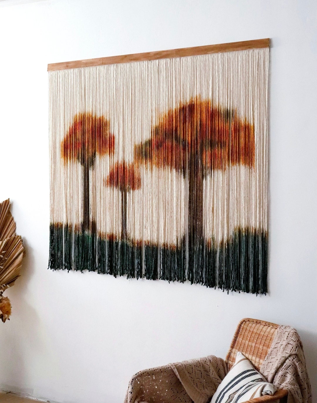 Macrame Landscape Wall Decor, Modern Home Decor, Dip Dye Master Bedroom ...