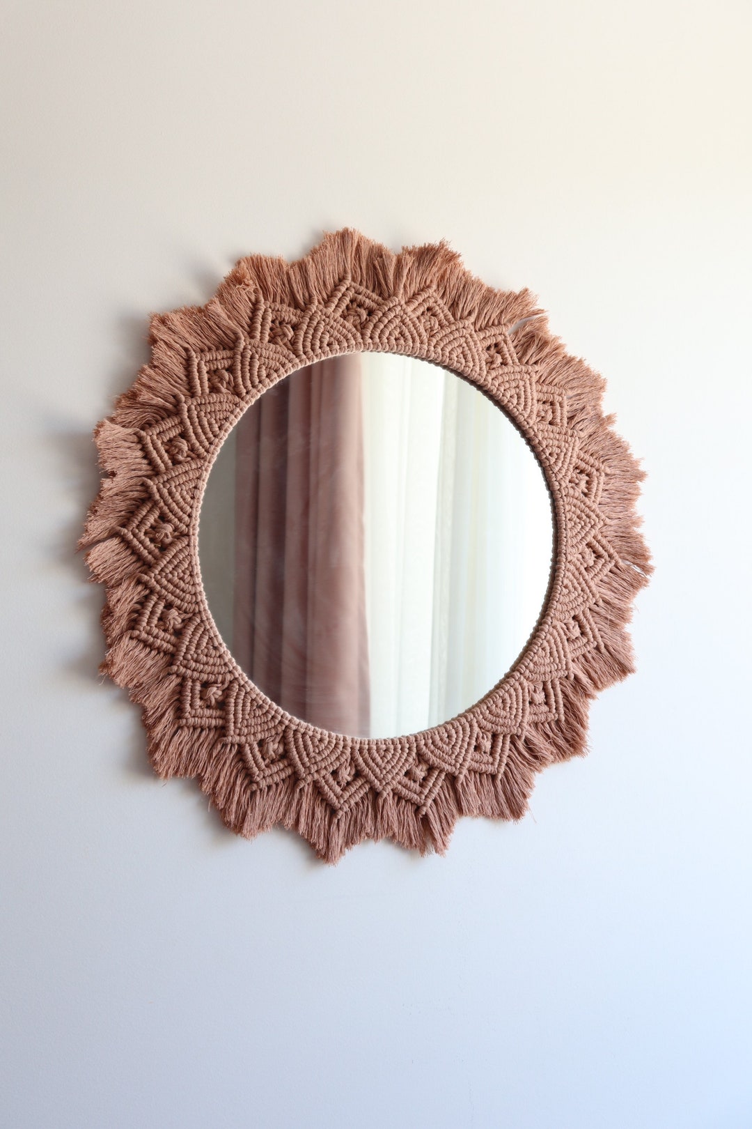 Large Boho Macrame Mirrors for Wall Decor, Large Macrame Wreath ...