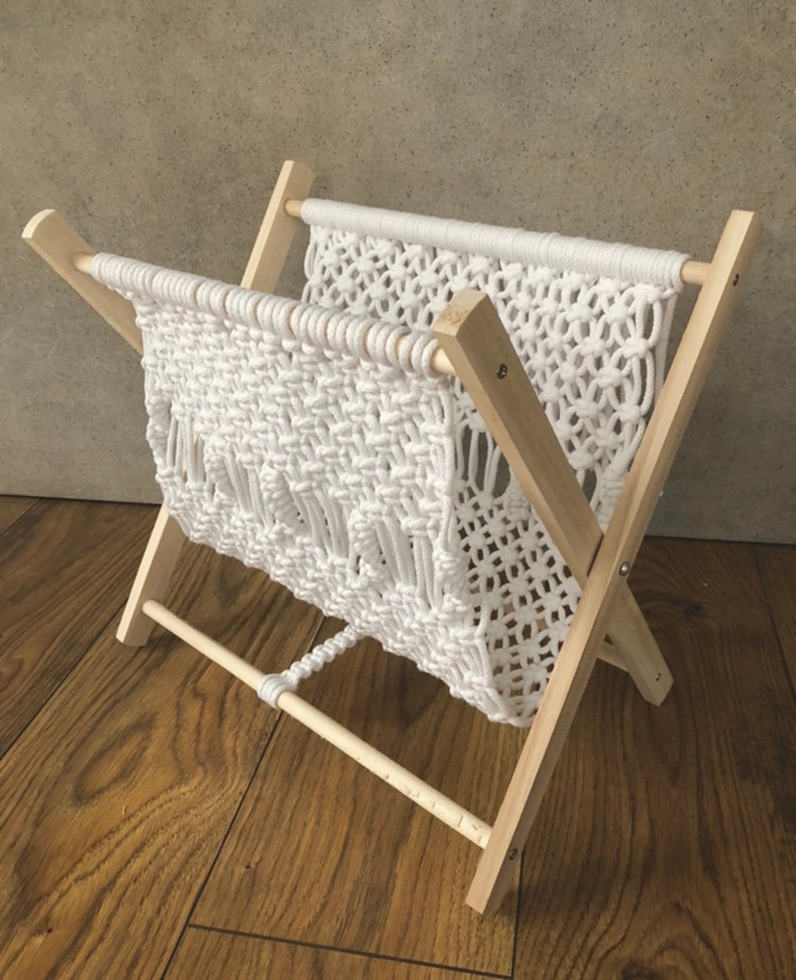Magazine Newspaper Rack Unique Masterpiece Macrame Boho - Etsy