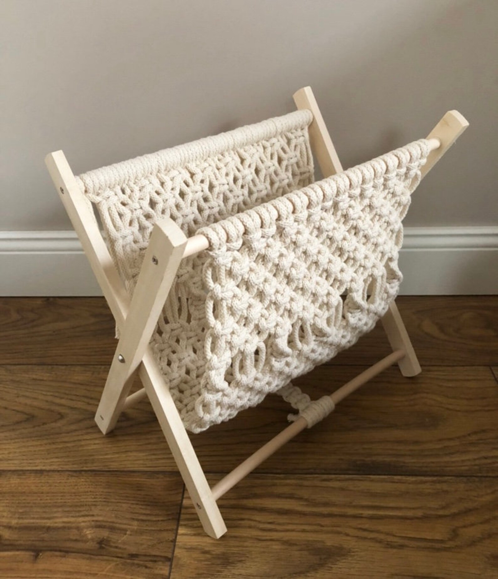 Magazine Newspaper Rack Unique Masterpiece Macrame Boho - Etsy