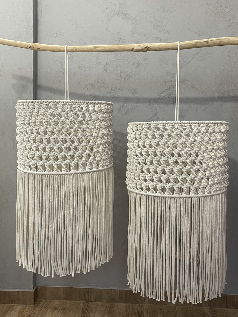 Modern Macrame Lamp Shade Chandelier Macrame Boho Ceiling - Etsy