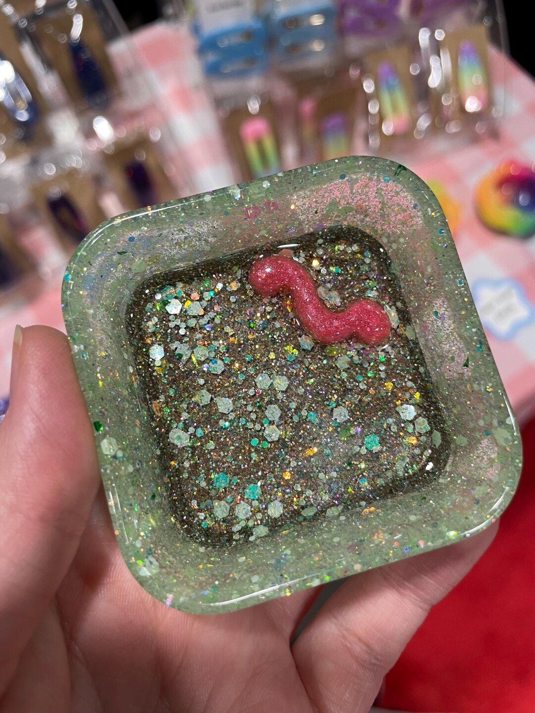 Mini Worm Resin Ring Dish Jewelry Organizer Earring Dish Trinket Dish ...