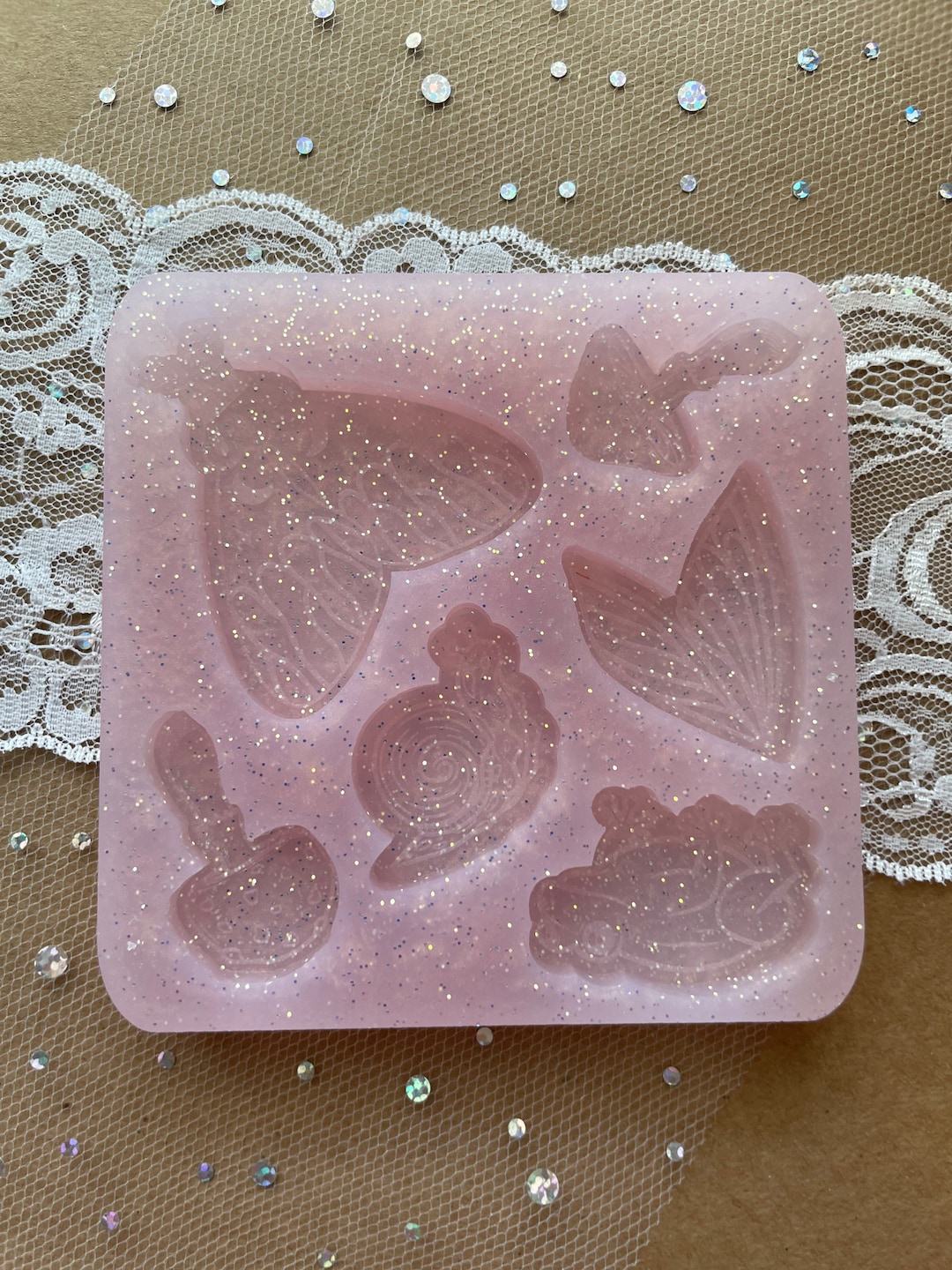 Moth, Frog, Mushrooms, Cottage Core , Flat Pallet Silicone Mold - Etsy