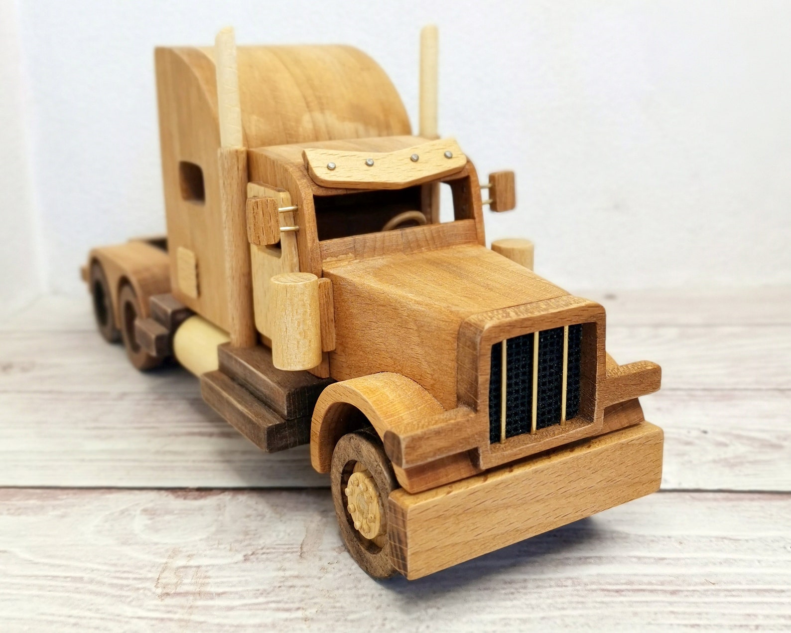 Wooden toy truck Peterbilt collectible handmade car | Etsy