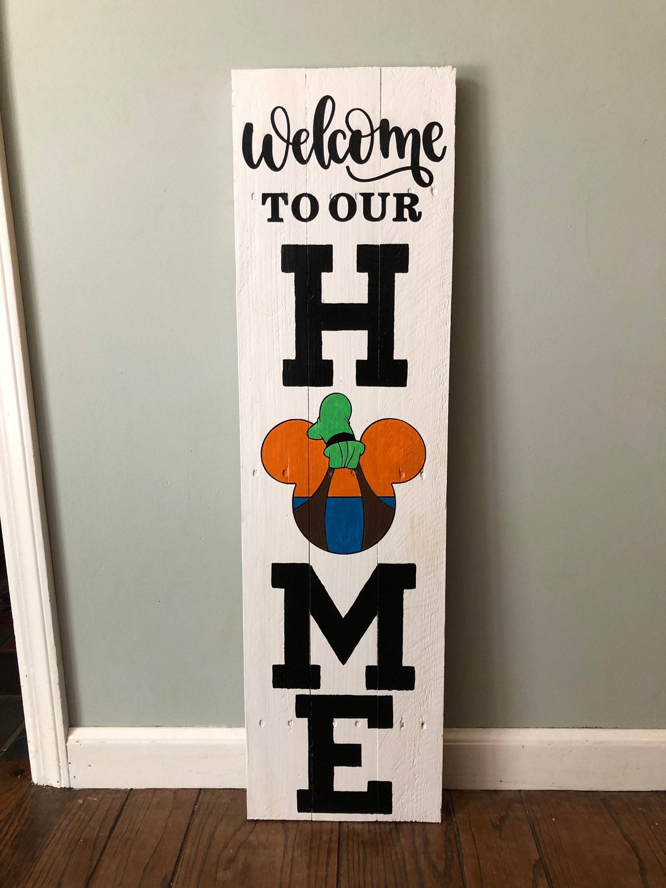 Disney character Welcome to Our Home Porch Signs | Etsy