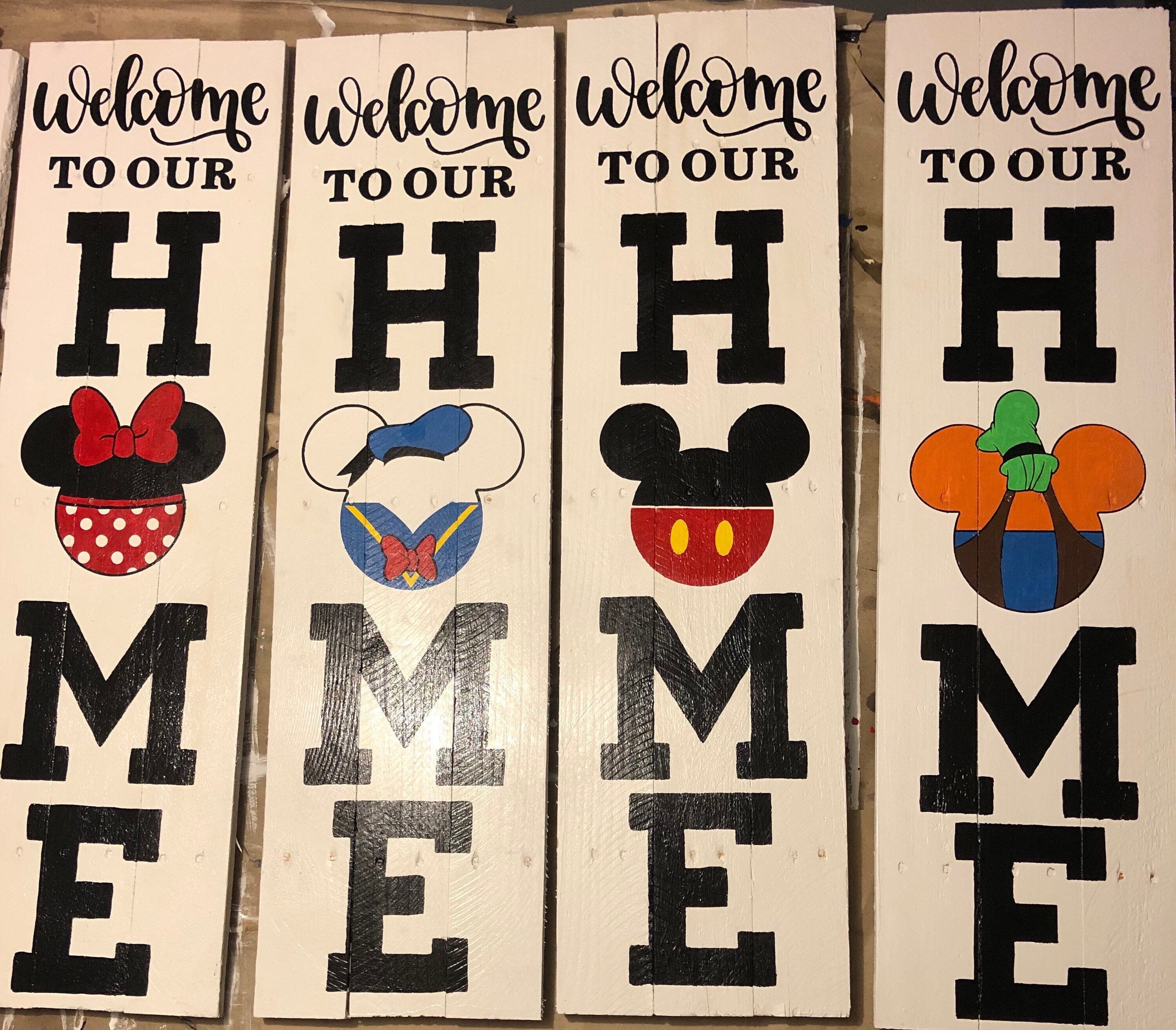 Disney character Welcome to Our Home Porch Signs | Etsy