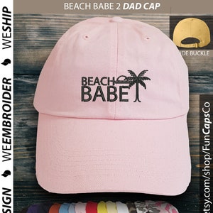 Beach Babe Hat Dad Hat Embroidered Hat Beach Lover Dad - Etsy