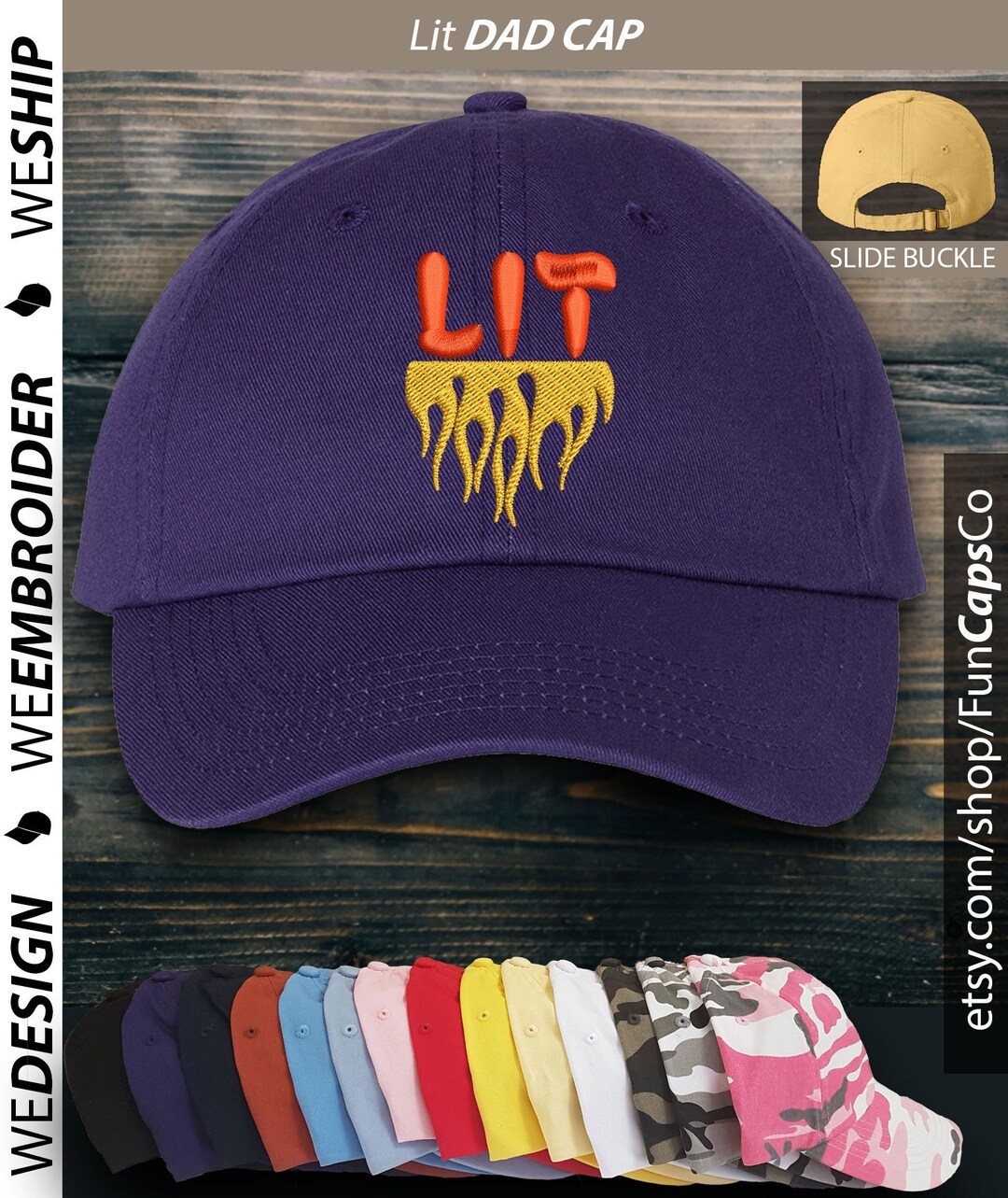 Lit Hat - Funny Cap Design - Embroidered Hat - Etsy