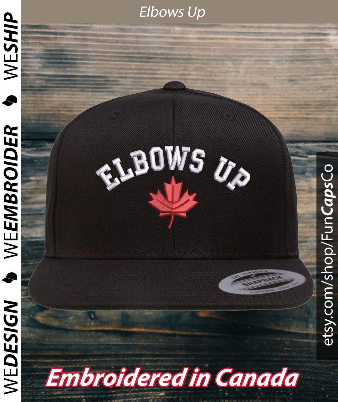 Elbows up | Embroidered Cap Design | Adjustable Hat | Canadian Hockey ...