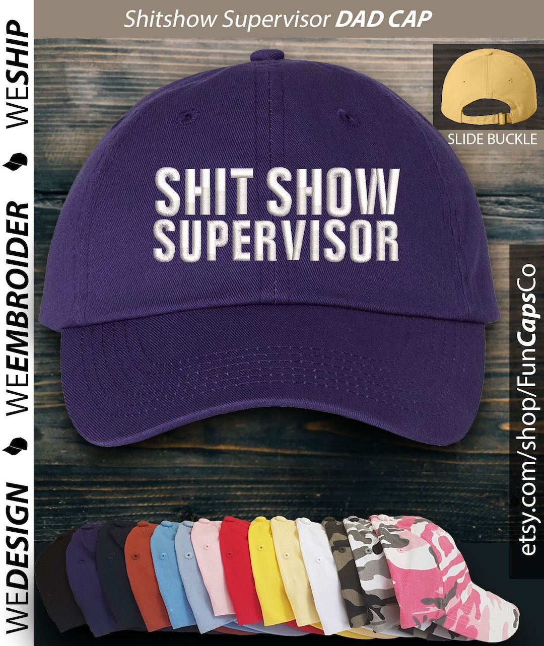 Shitshow Supervisor Hat Funny Cap Design Embroidered Hat - Etsy