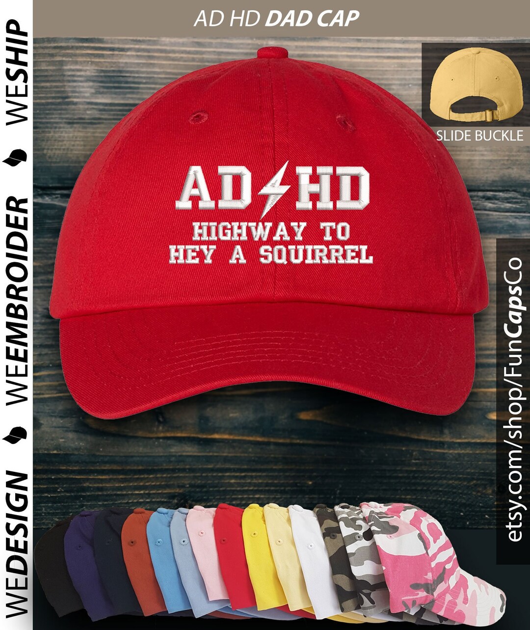 ADHD Hat - Fun Cap Design - Embroidered Hat - Etsy