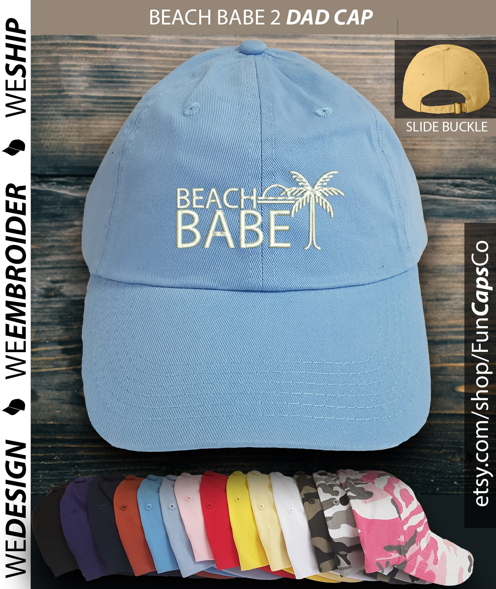 Beach Babe Hat Dad Hat Embroidered Hat Beach Lover Dad - Etsy