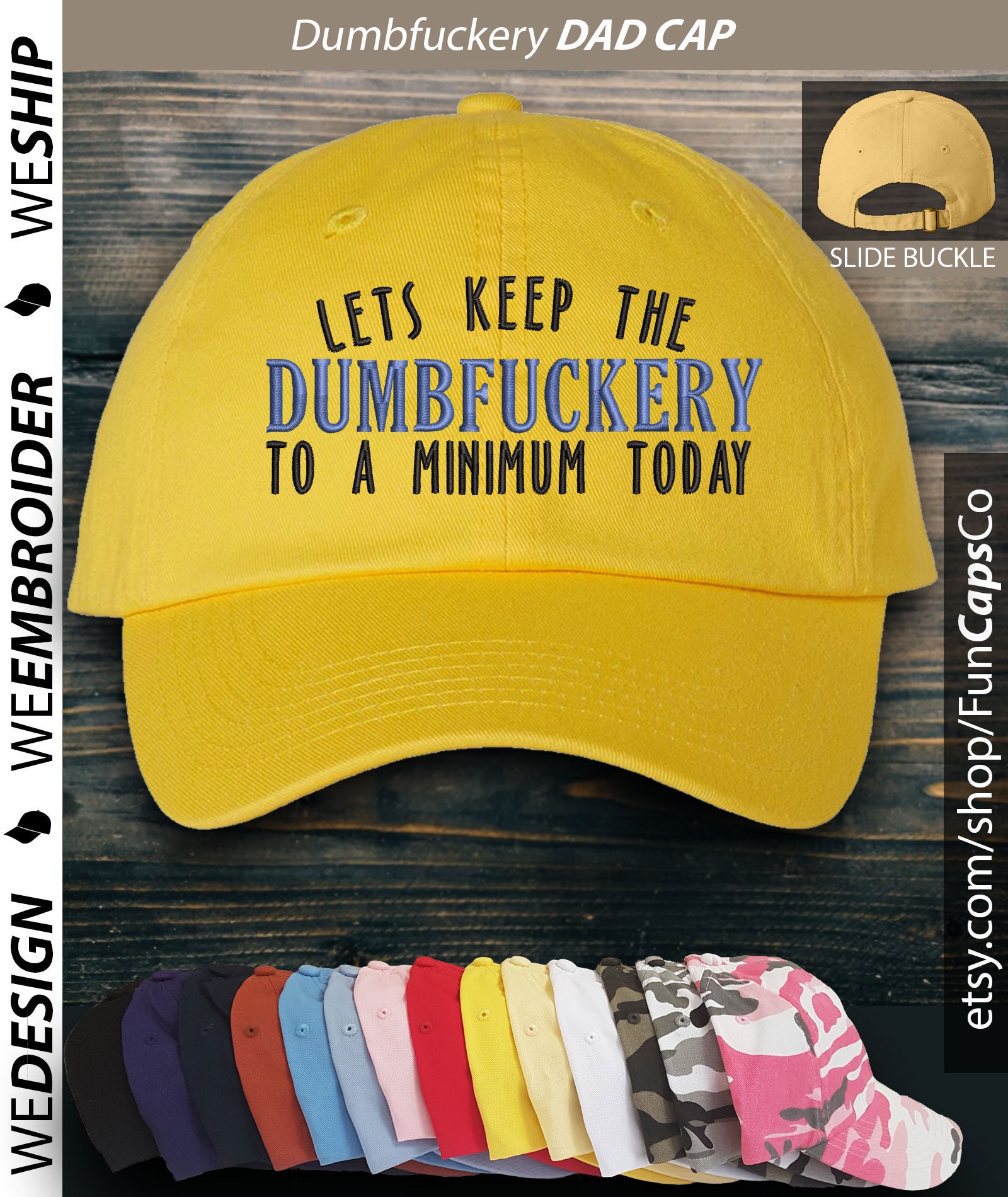 Dumbfuckery Hat Funny Cap Design Embroidered Hat - Etsy