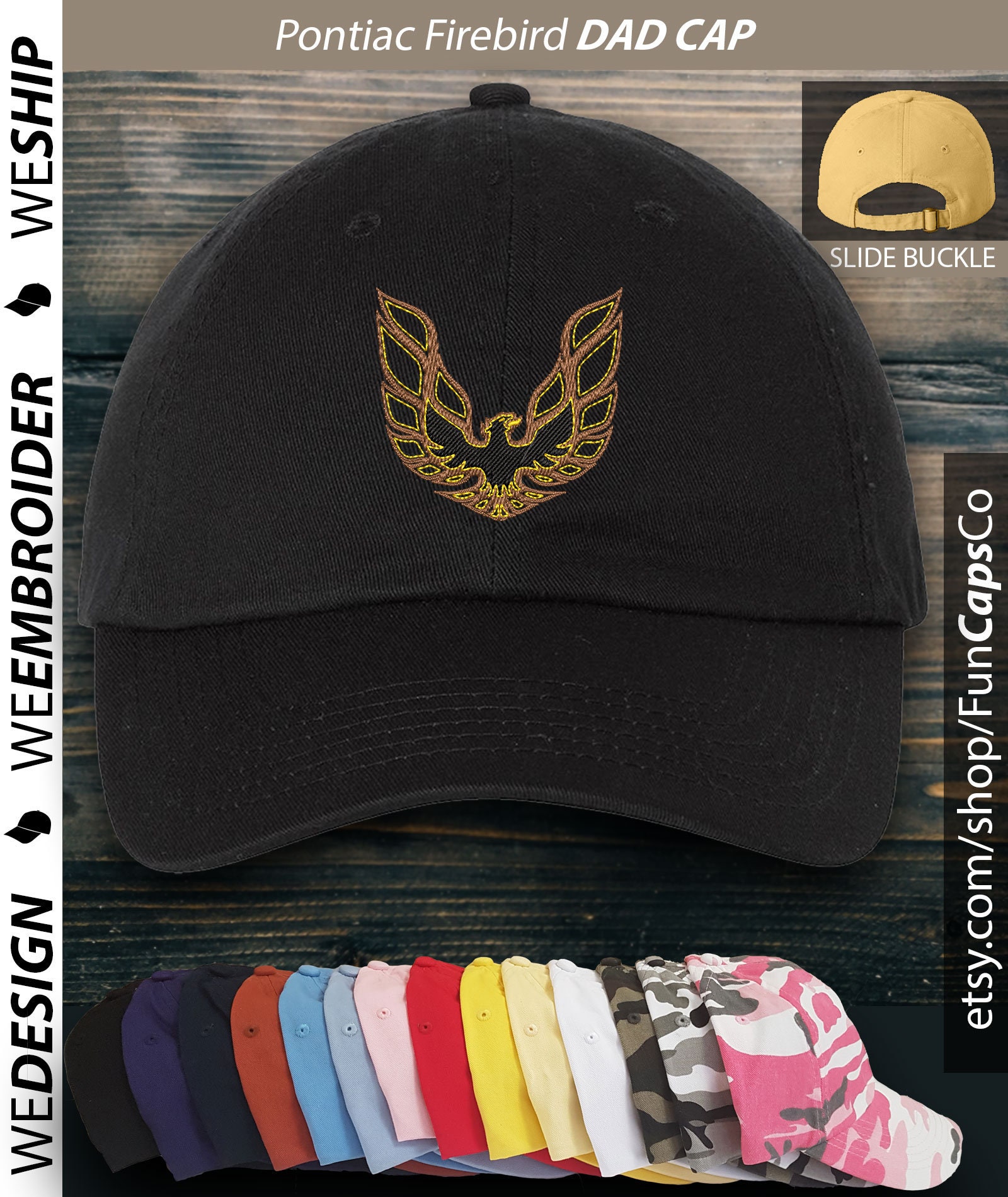 Pontiac Firebird Hat Former Car Brand Cap Embroidered Hat Adjustable ...