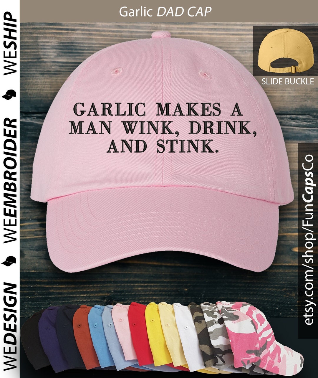 Garlic Hat - Funny Cap Design - Embroidered Hat - Etsy