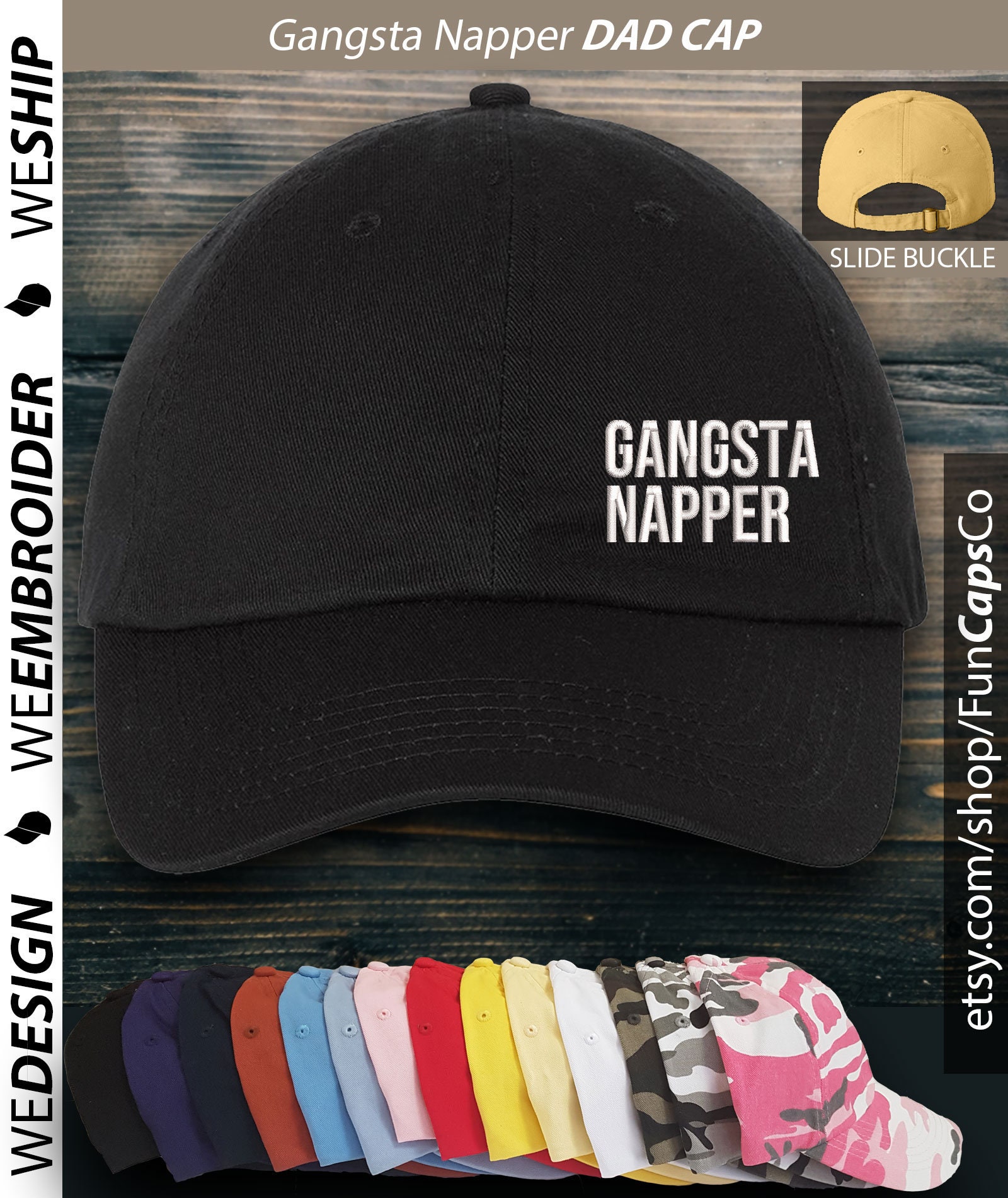 Gangsta Napper Hat Funny Cap Design Embroidered Hat - Etsy