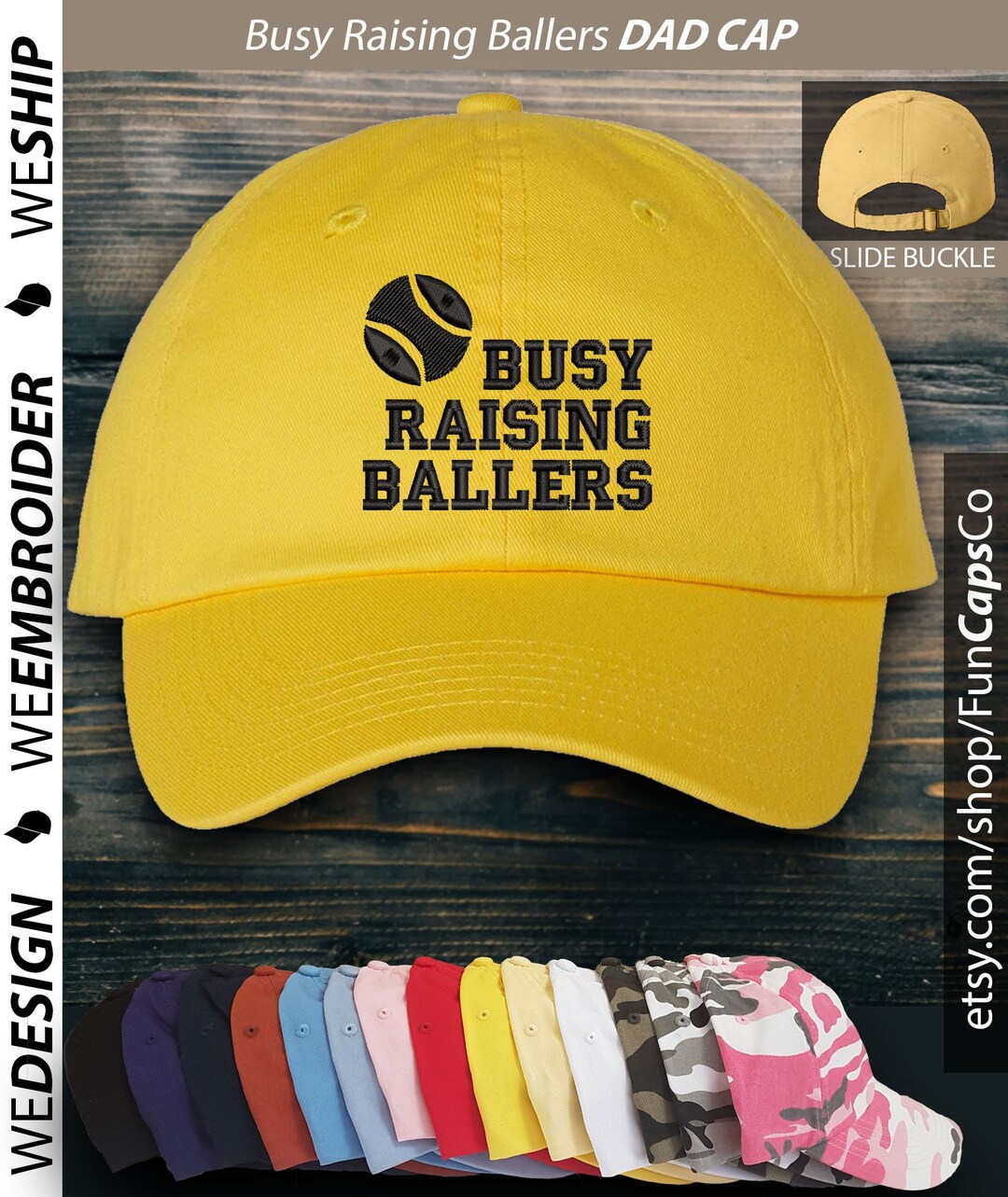 Busy Raising Ballers Hat | Embroidered Baseball Cap Low Profile Black ...