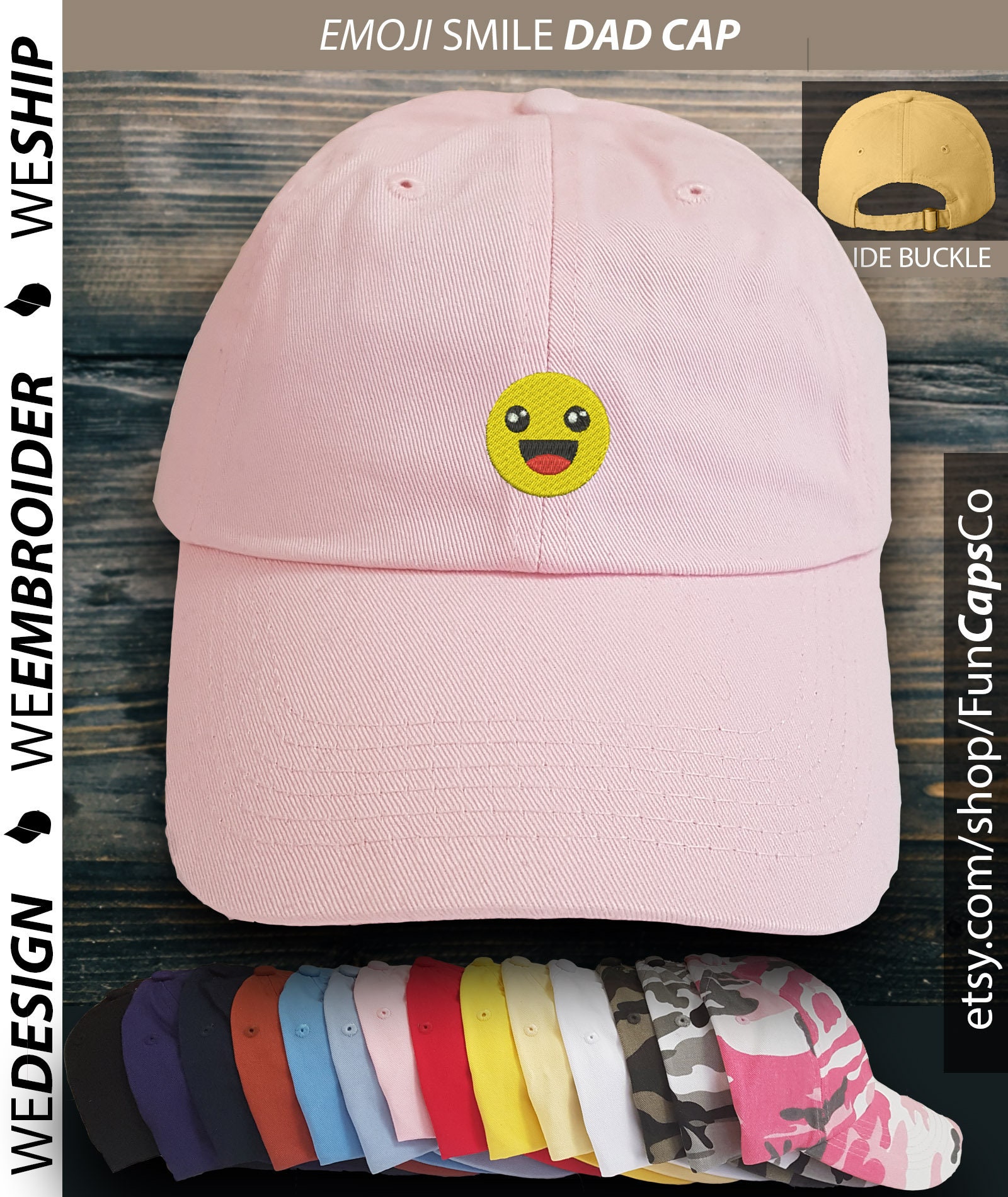 SMILE Emoji Hat Smile Cap Embroidered Hat Emoji Hat Custom - Etsy