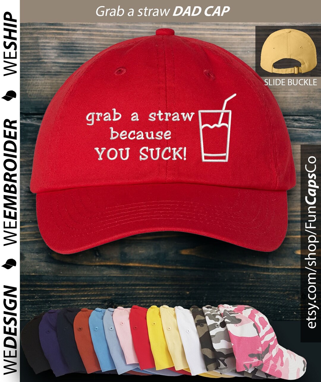 Grab a Straw Hat Funny Cap Design Embroidered Hat - Etsy