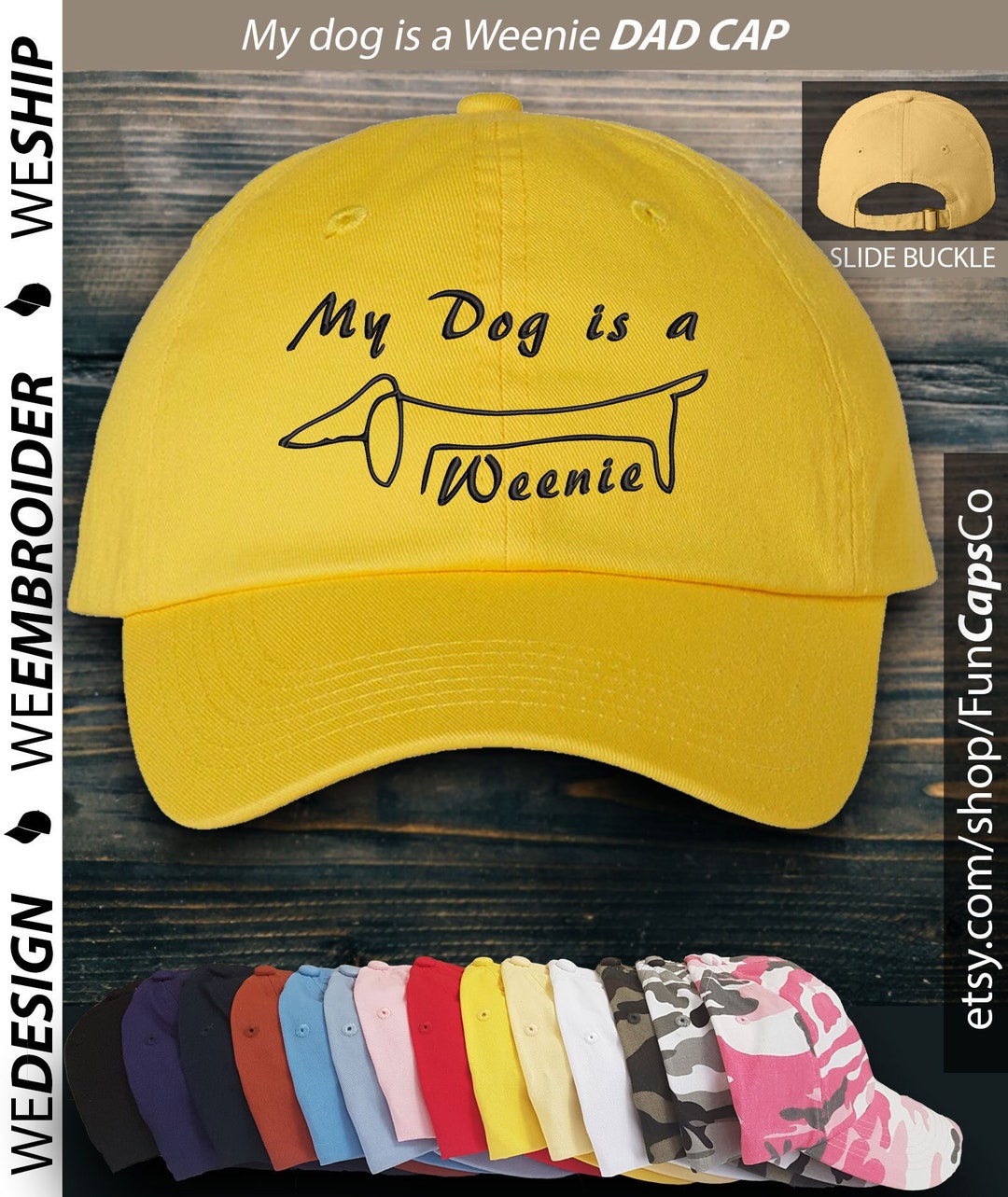 My Dog is a Weenie Hat - Cool Cap | Embroidered Baseball Cap Low ...